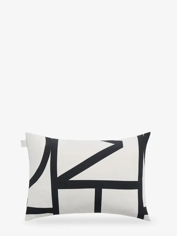 TOTEME Padded Pillow With Monogram Print - Beige