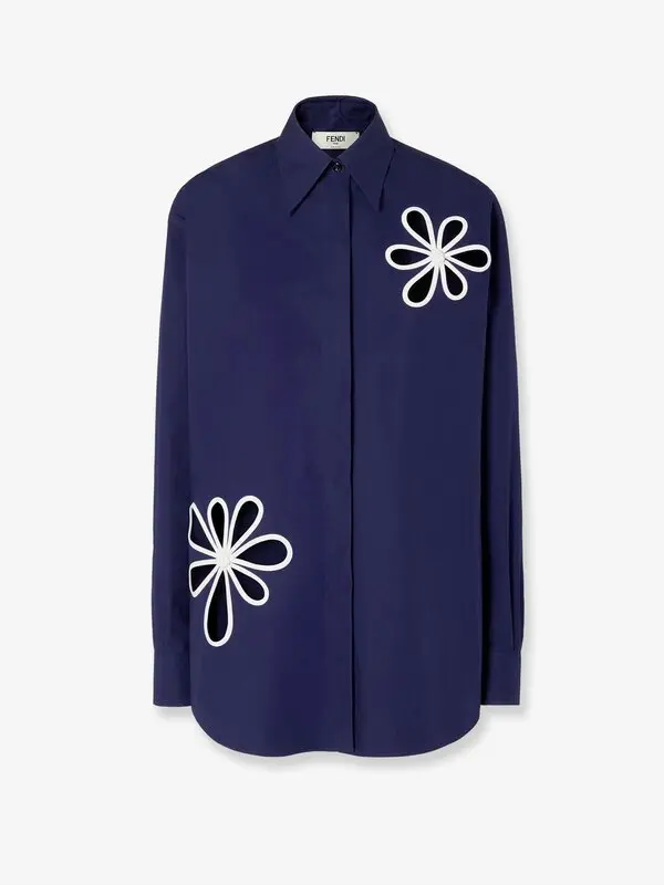 Fendi Cotton Poplin Shirt - Blue