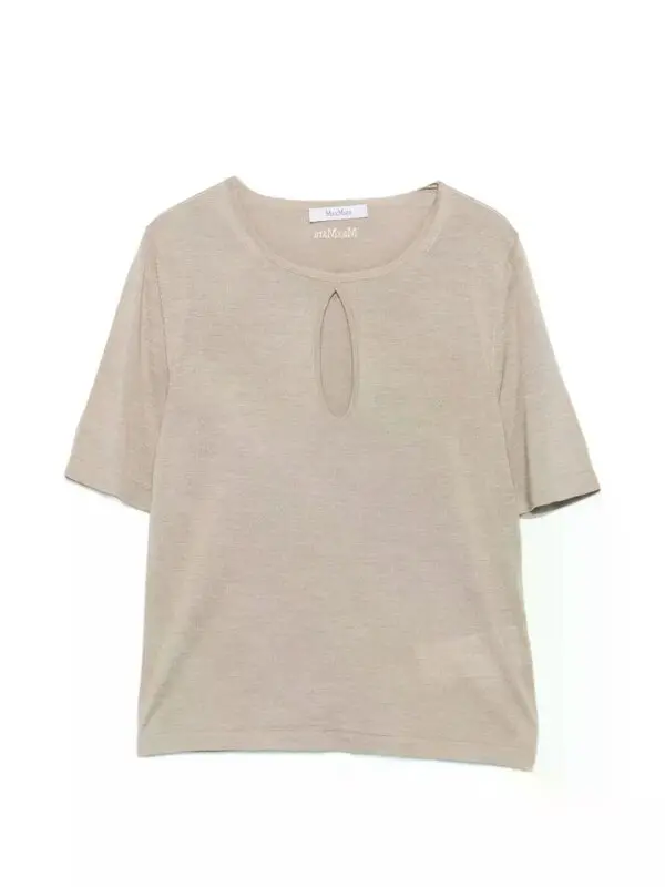 Max Mara Cut-out T-shirt - Neutrals