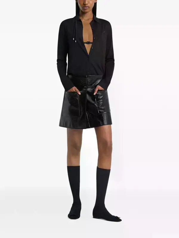 COURREGES Flap-pocket Mini Skirt - Black