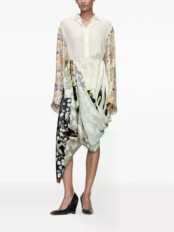 MAISON MARGIELA Silk Floral Shirt - Neutrals