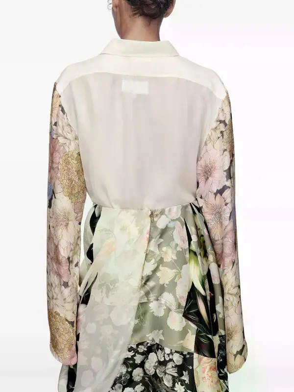 MAISON MARGIELA Silk Floral Shirt - Neutrals