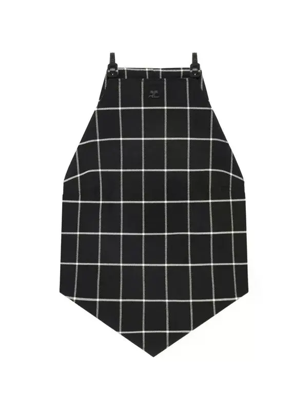 COURREGES Halterneck Checked Tank Top