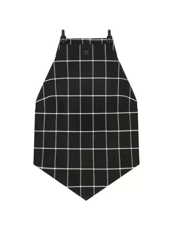 COURREGES Halterneck Checked Tank Top - Black