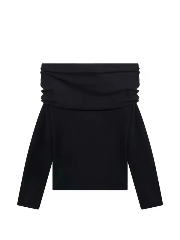 Max Mara Draped-shoulder Top - Blue