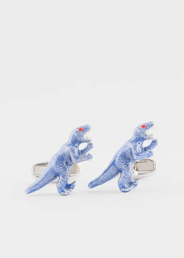 Paul Smith Light Blue 3d 'dino' Cufflinks - White