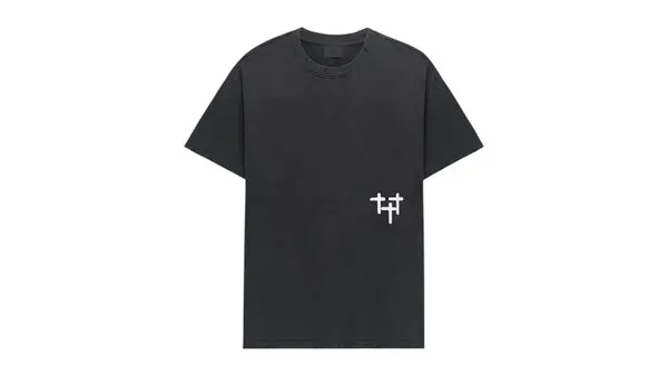 RtA Colin Oversized Short Sleeve Smoky Stars Tee Shirt - Black