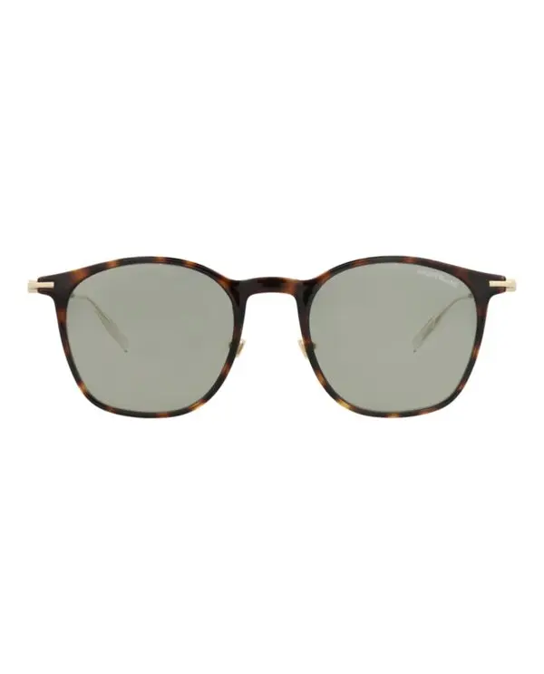 Montblanc Round Frame Havana Gold Sunglasses - Havana Gold Green (mb0098s/30008473/012)