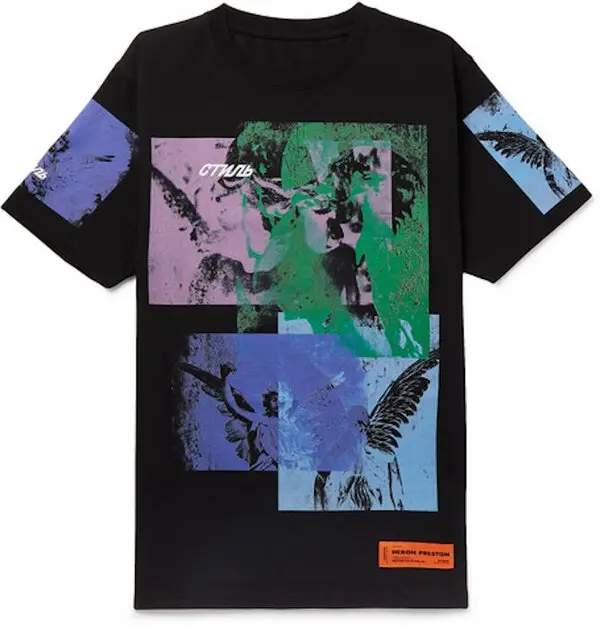 Heron Preston Ctnmb Embroidered Angel Statue T-shirt - Black