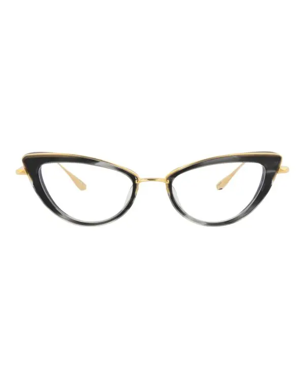 Valentino Garavani Cat Eye Optical Frames - Black Gold Transparent (vlx/123a/51)