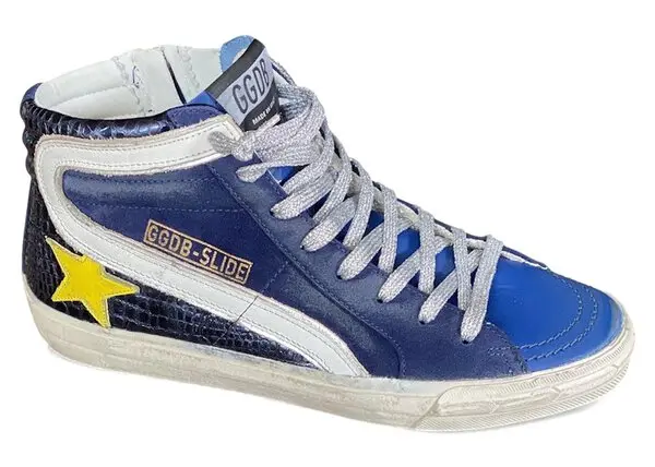 GOLDEN GOOSE Slide Sneaker Star - Blue/yellow