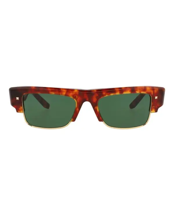 Valentino Garavani Square Frame Acetate And Metal Sunglasses - Tortoise Tortoise Green (vls/164b/52)