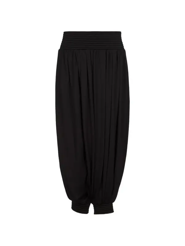 Alaïa Cotton Draped Trousers - Black