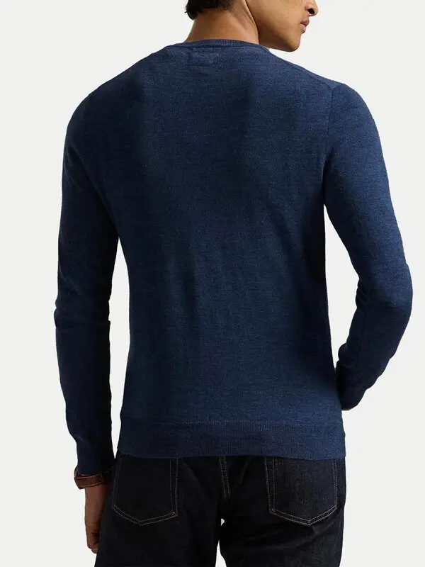 Polo Ralph Lauren Fine Knit Crew Neck Long Sleeve Pullover - Blue