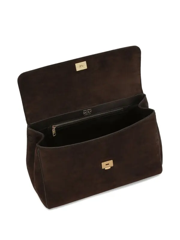 Dolce & Gabbana My Sicily Large Leather Handbag - Brown
