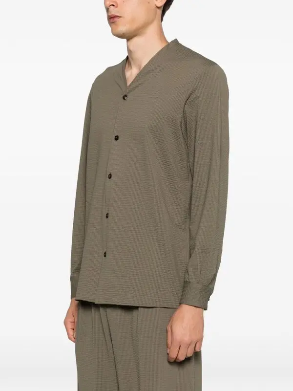 Emporio Armani V-necked Shirt - Brown