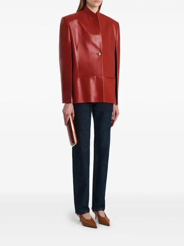 Khaite Dolso Leather Jacket - Red