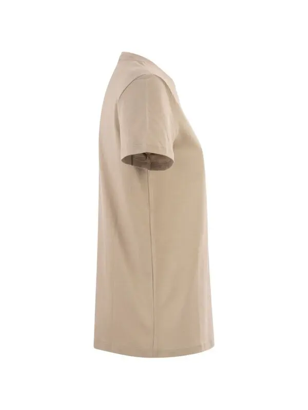 Max Mara Logo Cotton T-shirt - Beige