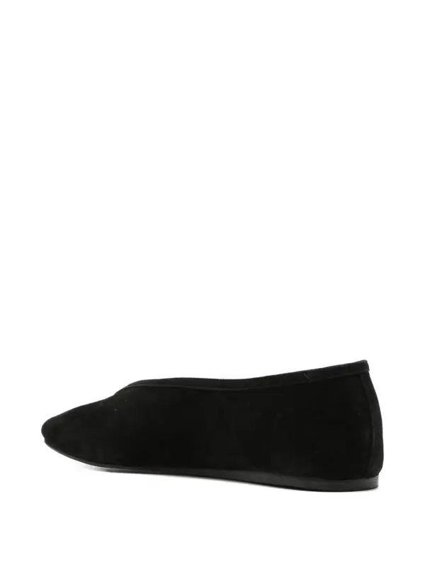 Manebí Suede Leather Pointed Toe Ballerina Flats - Black