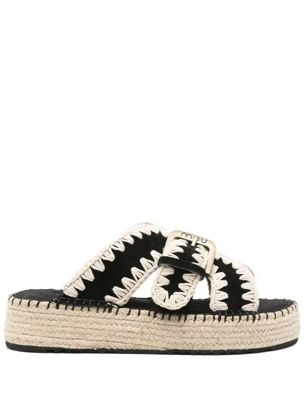 Mou Jute Sandals - Black