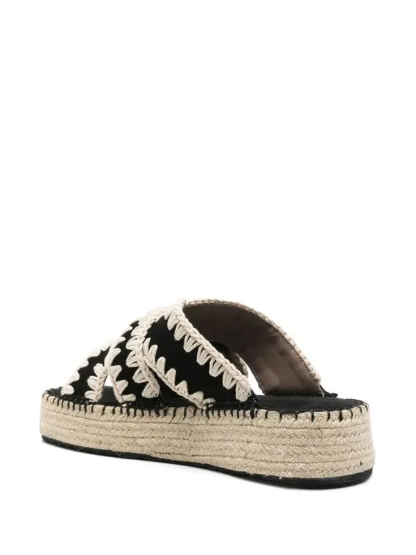 Mou Jute Sandals - Black