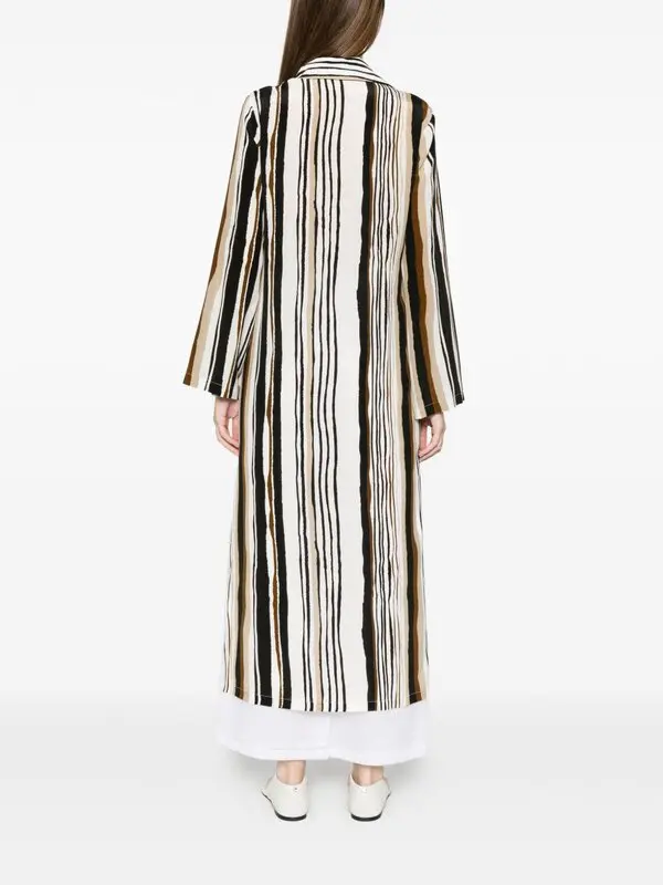 Max Mara Striped Silk Long Dress - Multi