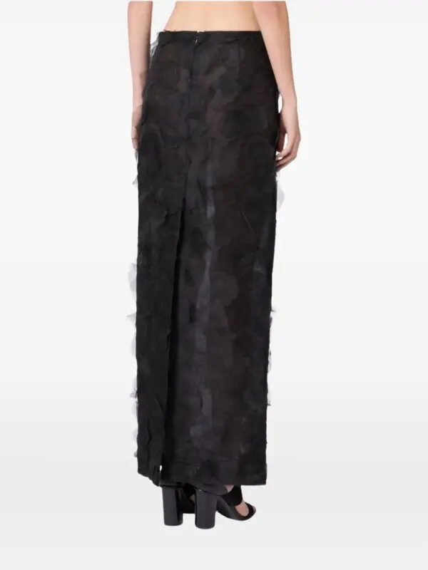 Max Mara Silk Long Skirt - Black