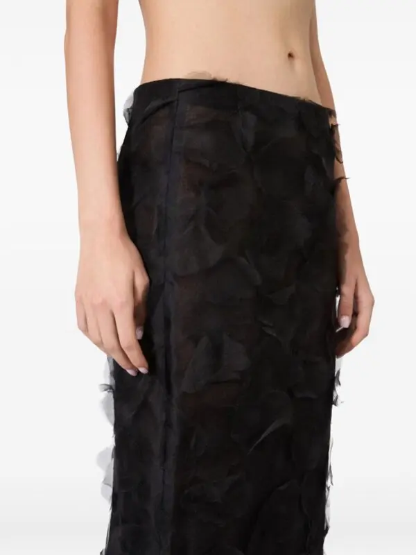 Max Mara Silk Long Skirt - Black