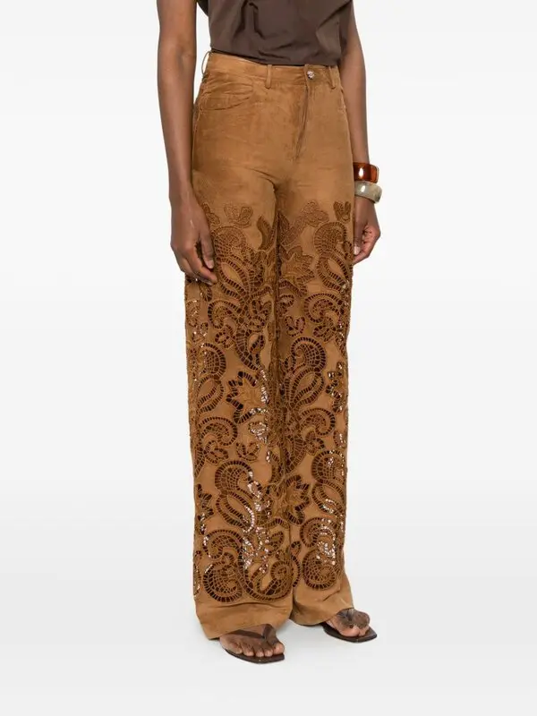Ermanno Scervino Suede Leather Effect Trousers