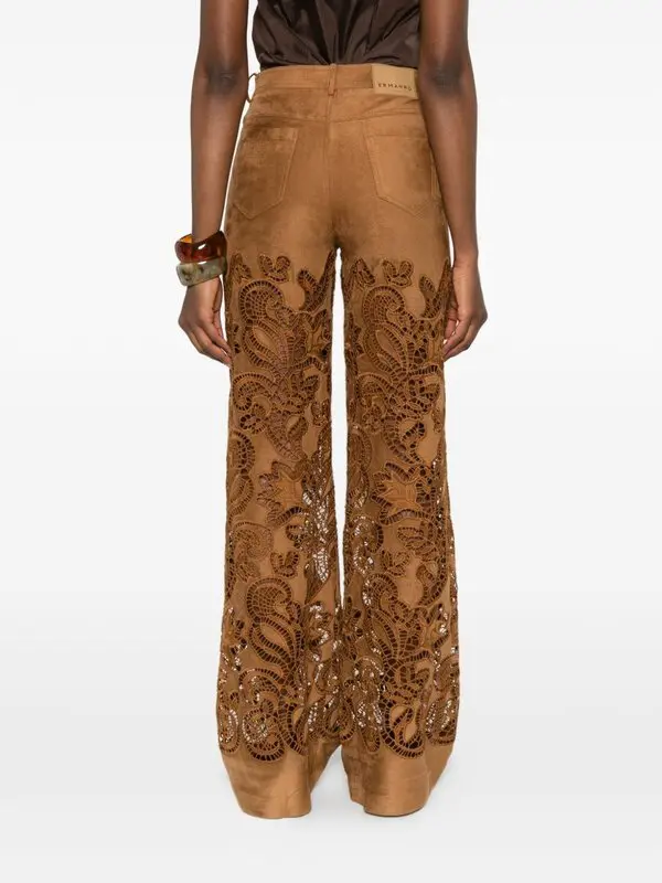 Ermanno Scervino Suede Leather Effect Trousers