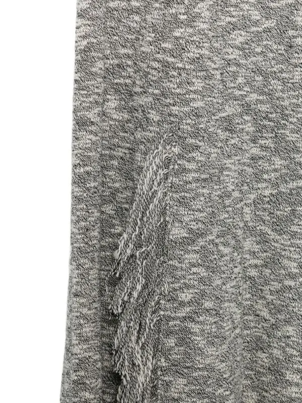 MRZ Textured Cotton Skirt With Fringe Detail - Black
