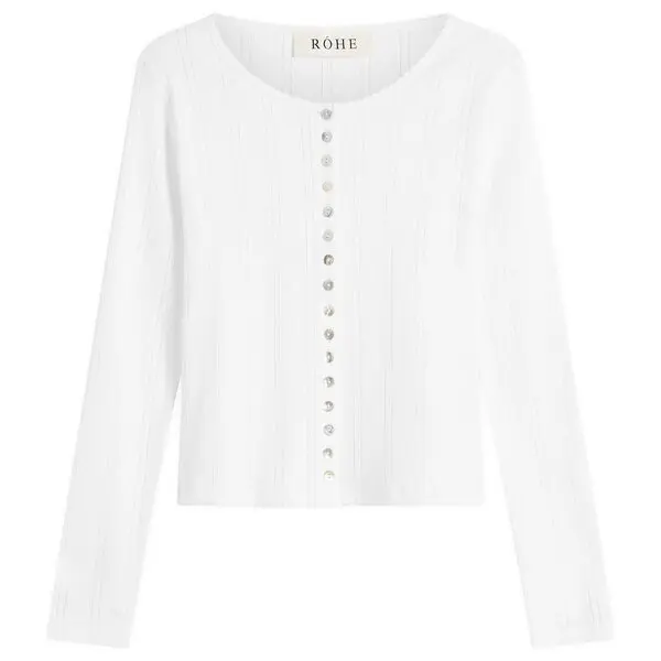 RÓHE Pointelle Cardigan - Off White