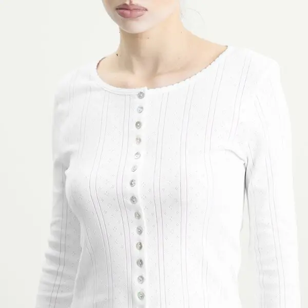 RÓHE Pointelle Cardigan - Off White