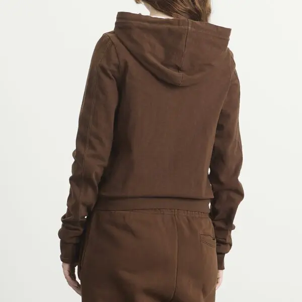 ENTIRE STUDIOS Lightweight Crop Zip-up Hoodie - Brunette