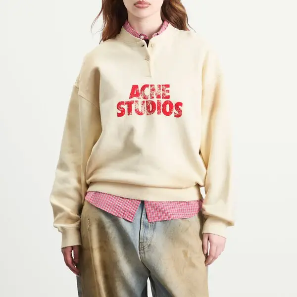 Acne Studios Fern Logo Pullover - Off White