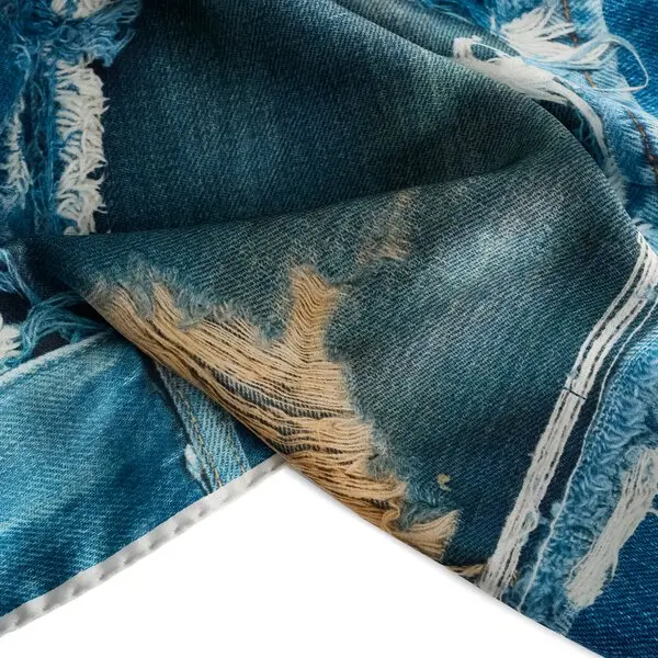 Acne Studios Vasco Denim Skeleton Scarf - Black/blue