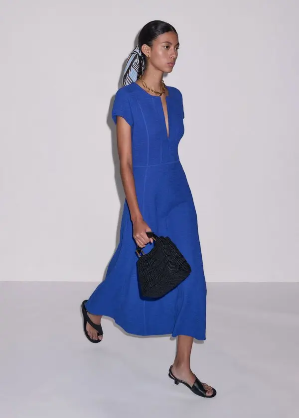ME+EM Fit And Flare Maxi Dress - Deep Blue