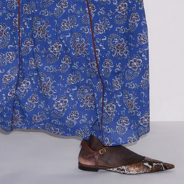 ME+EM Printed Fit & Flare Maxi Dress