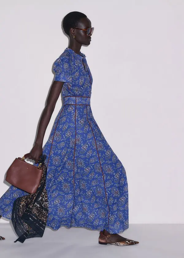 ME+EM Printed Fit & Flare Maxi Dress