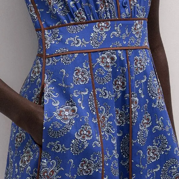 ME+EM Printed Fit & Flare Maxi Dress