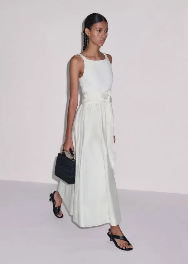 ME+EM Fit And Flare Maxi Dress With Tie