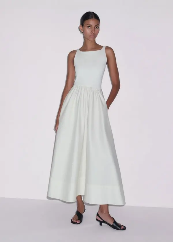 ME+EM Fit And Flare Maxi Dress With Tie