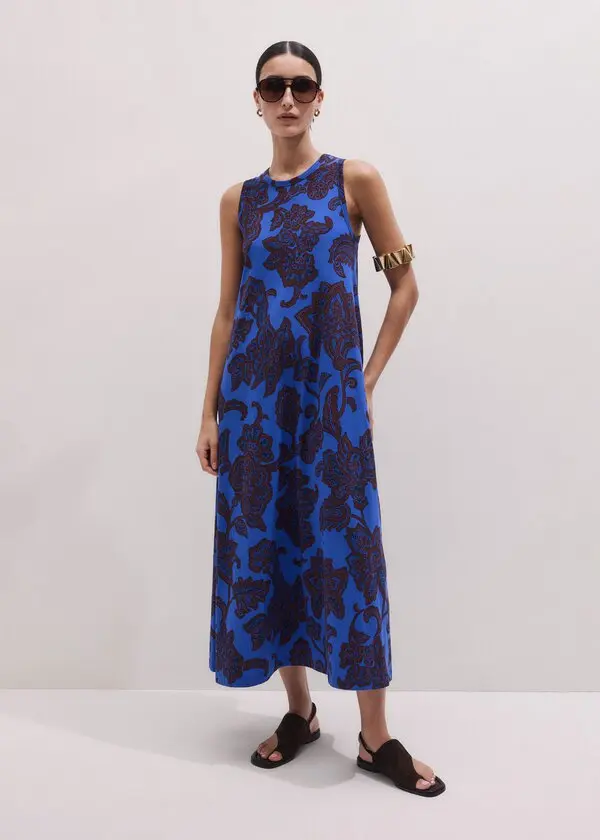 ME+EM Floral Print Maxi Swing Dress