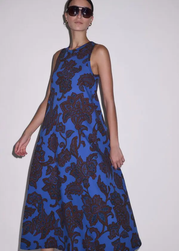 ME+EM Floral Print Maxi Swing Dress