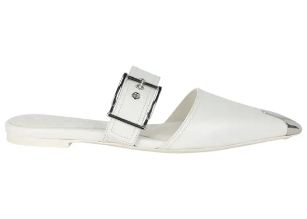 Alexander McQueen Punk Leather Flats - Ivory
