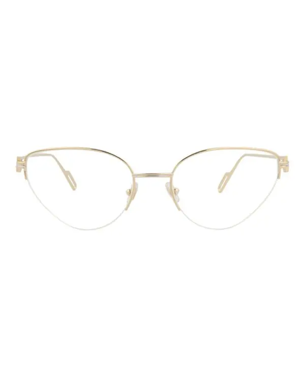 CARTIER Cat Eye Metal Optical Frames - Gold Gold Transparent (ct0157o/30003067/001)