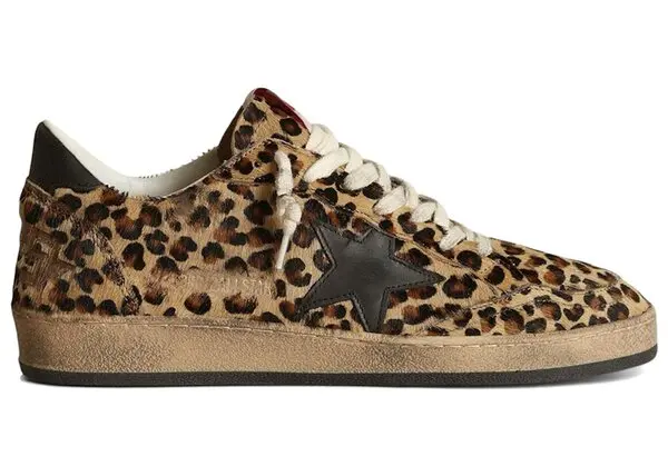 GOLDEN GOOSE Ball Star Leopard Print Pony Sneakers