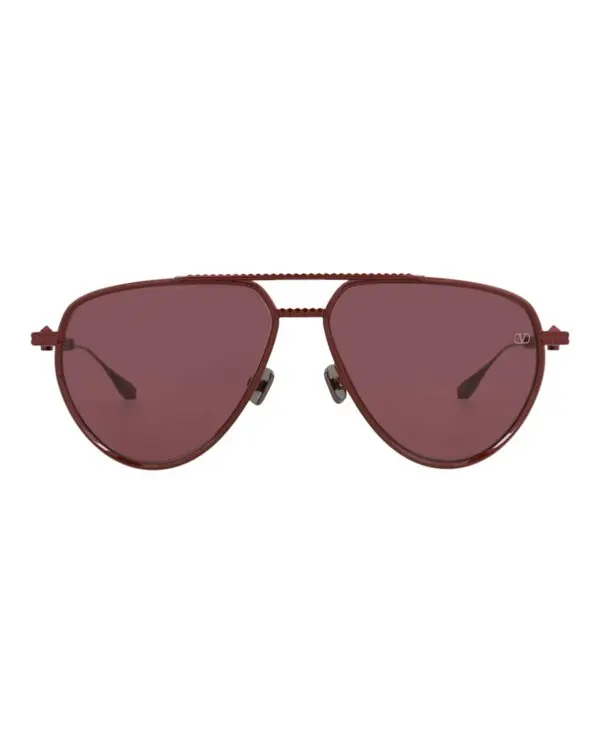 Valentino Garavani Aviator Frame Metal Sunglasses - Bordeaux Bordeaux Bordeaux (vls/133f/59)
