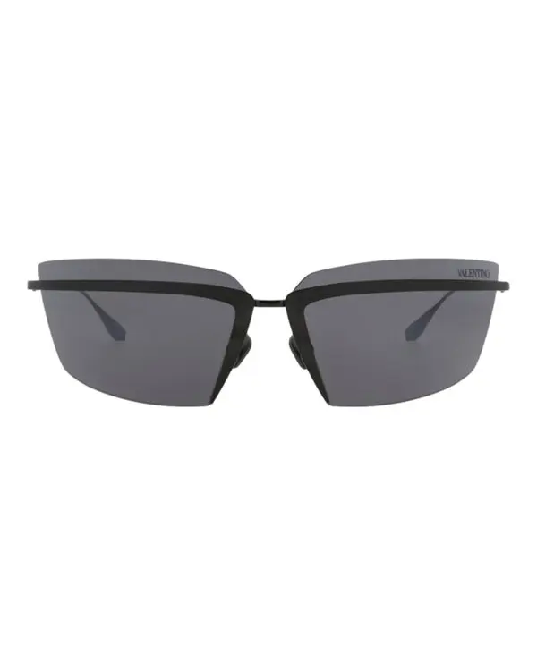 Valentino Garavani Shieldframe Acetate And Metal Sunglasses - Black Black Grey (vls/130a/67)