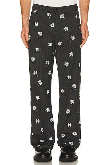 HONOR THE GIFT Flowers Beaded Pant - Black